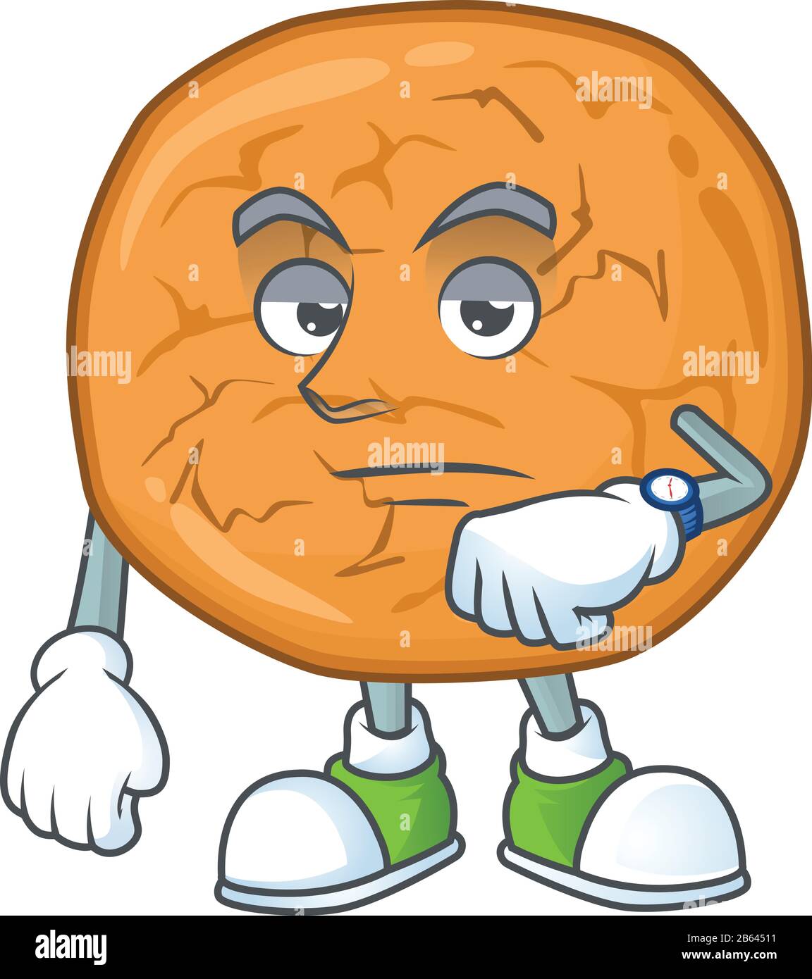 A cartoon icon of molasses cookies with waiting gesture Stock Vector ...