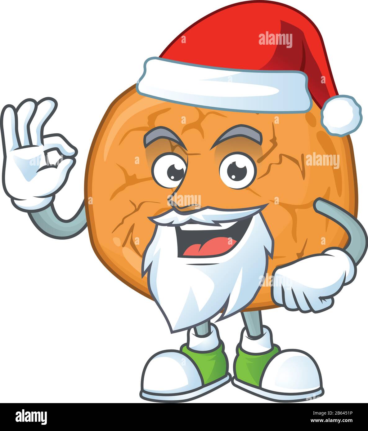 Molasses cookies cartoon character of Santa showing ok finger Stock ...