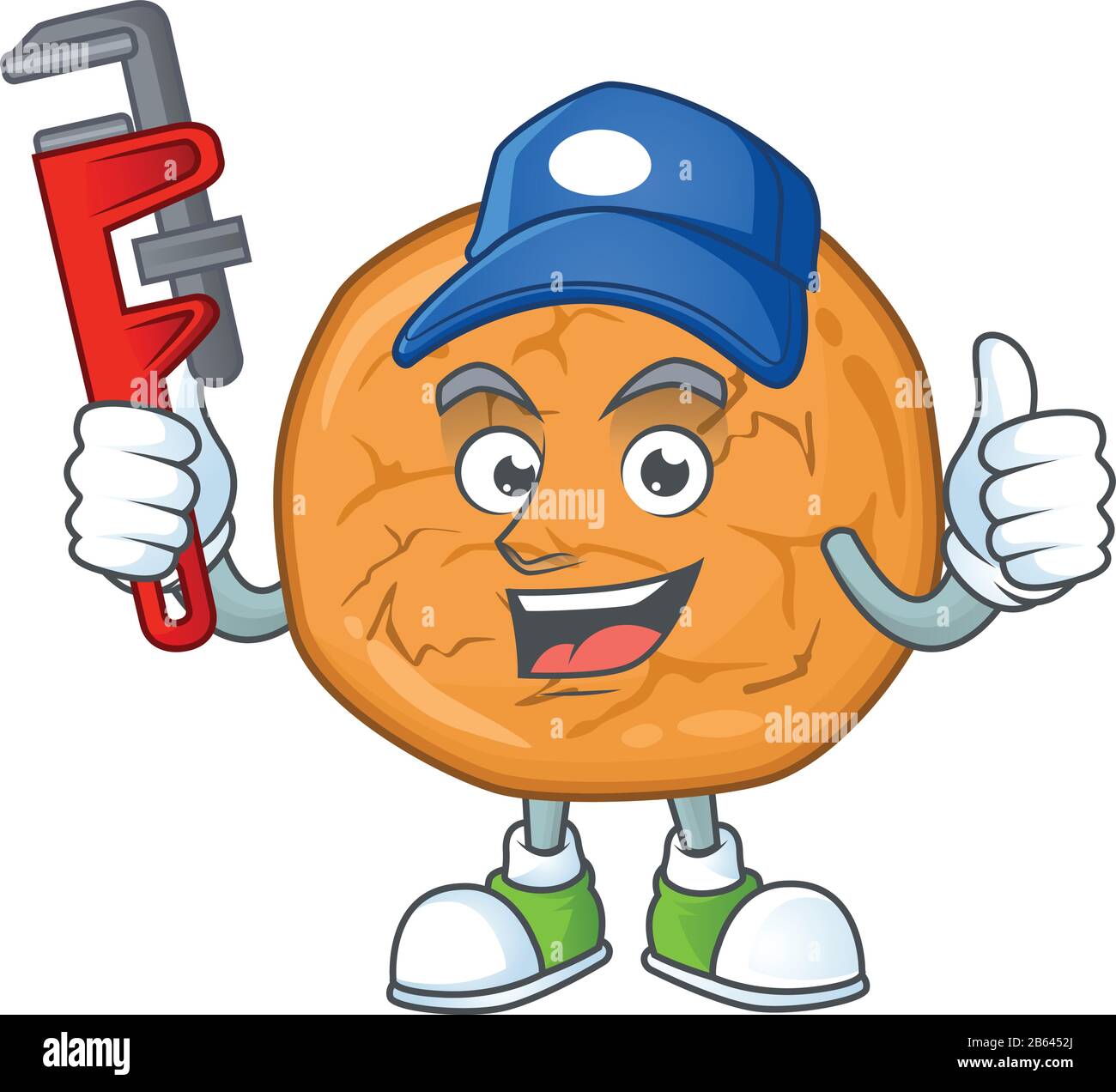 Smart Plumber worker of molasses cookies cartoon character design Stock ...