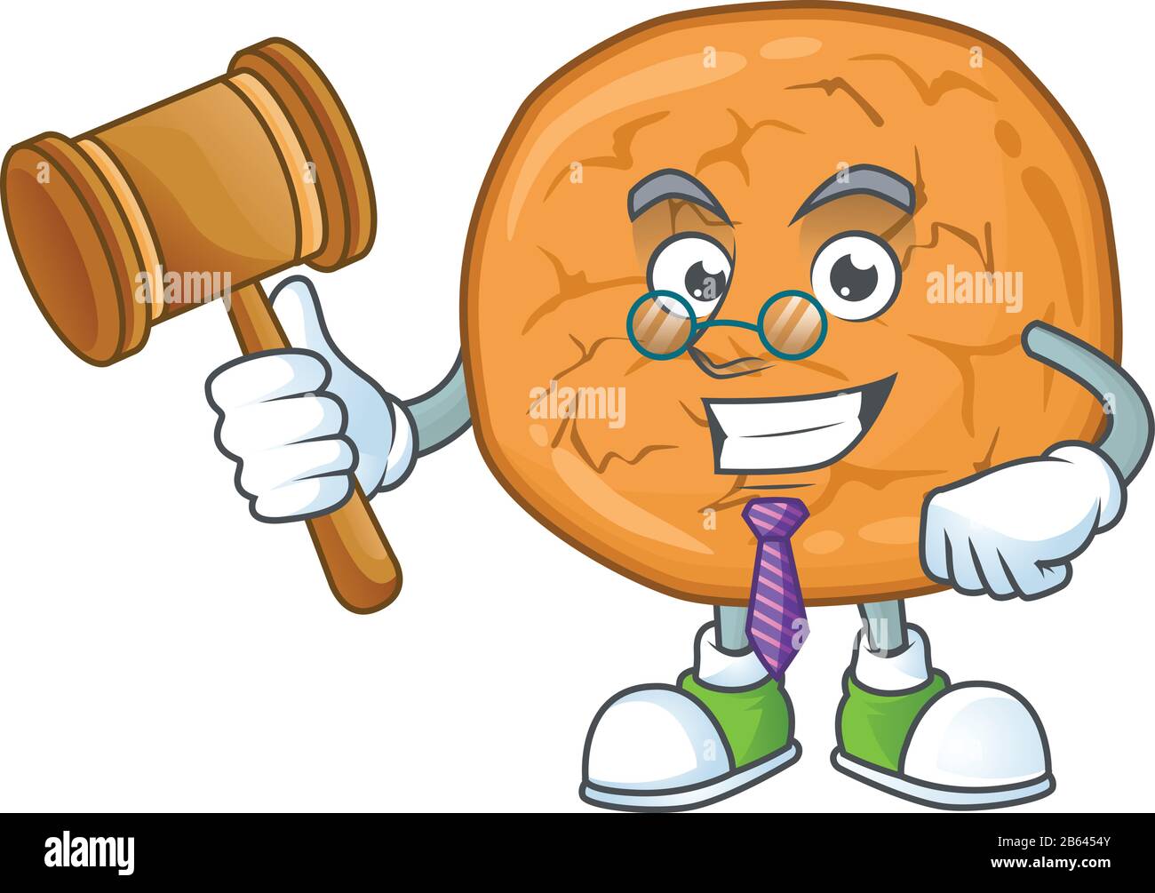 Molasses cookies wise judge cartoon character design with cute glasses ...
