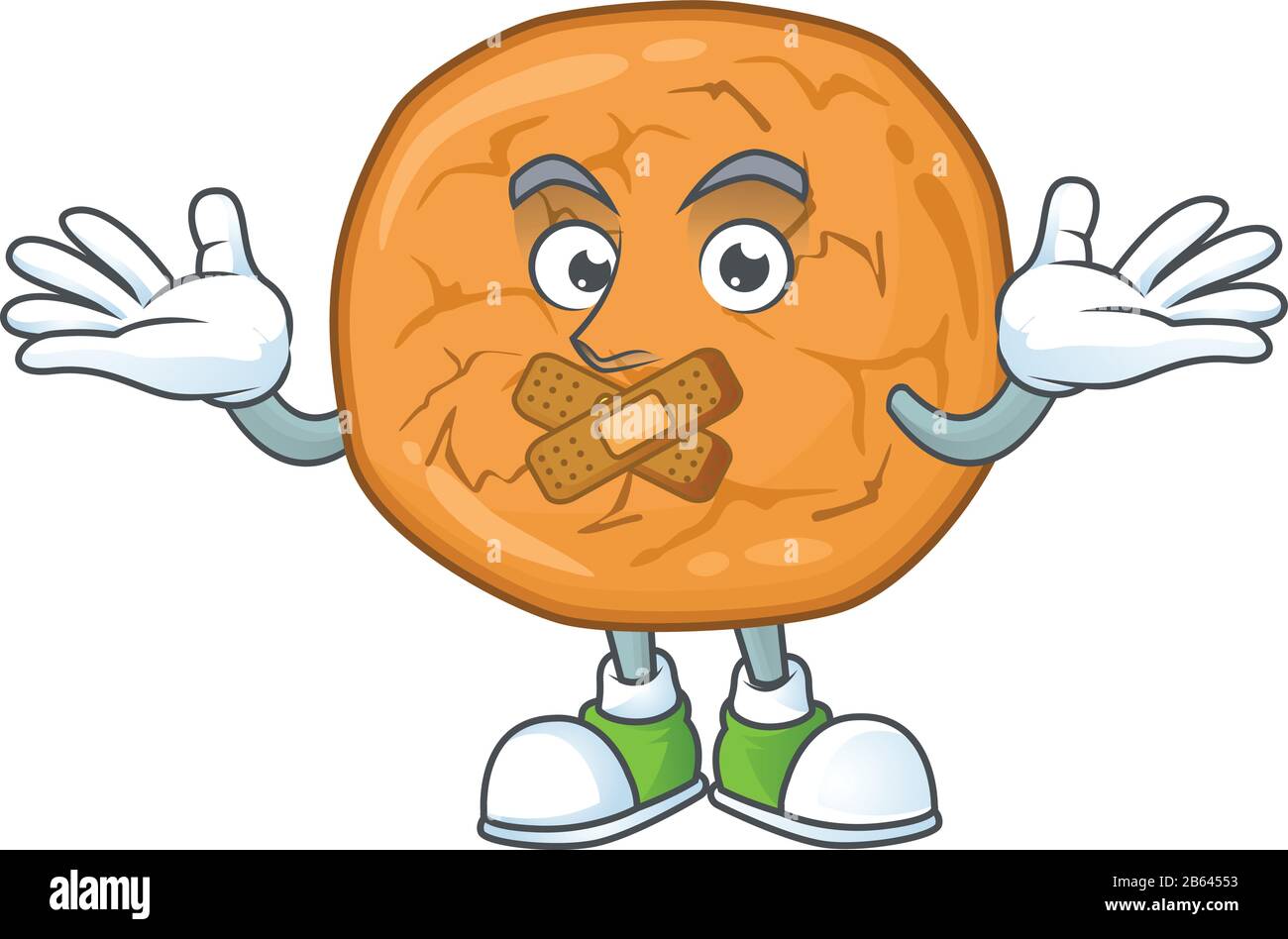 Molasses Cookies Cartoon Character Design Concept Showing Silent Gesture Stock Vector Image