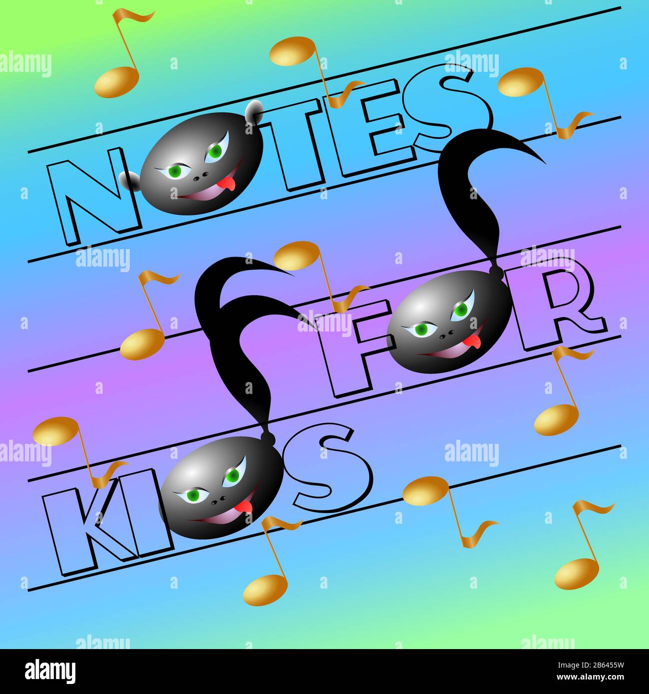 background for note book with notes and inscription for children Stock ...