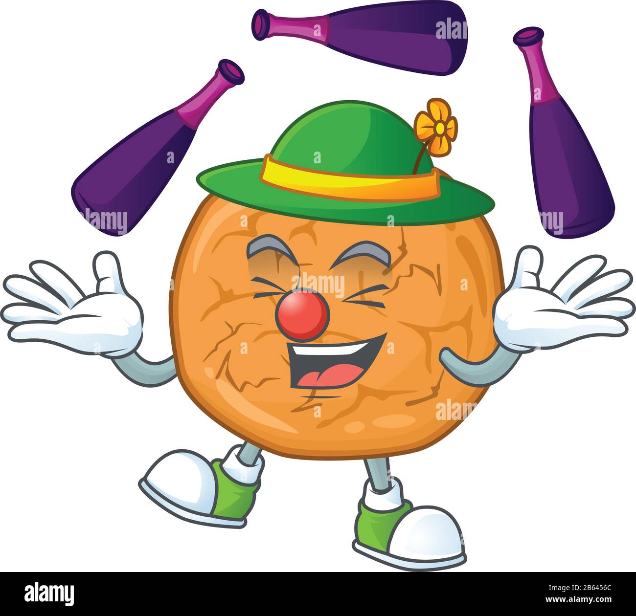 Molasses cookies cartoon character concept love playing Juggling Stock ...