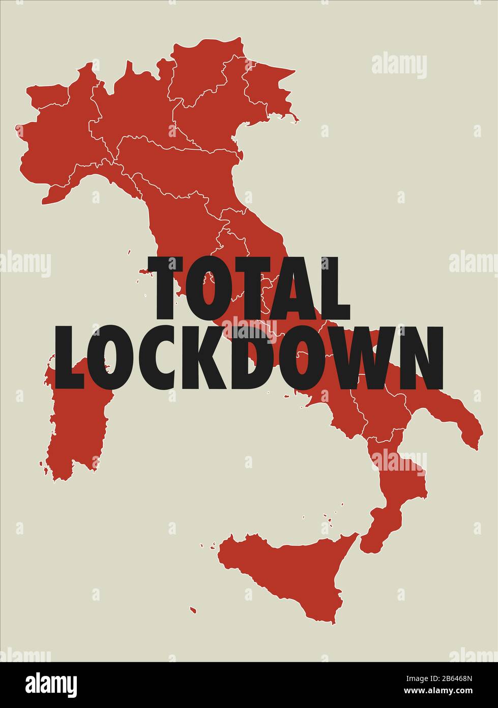 Italy lockdown for coronavirus map Stock Photo - Alamy