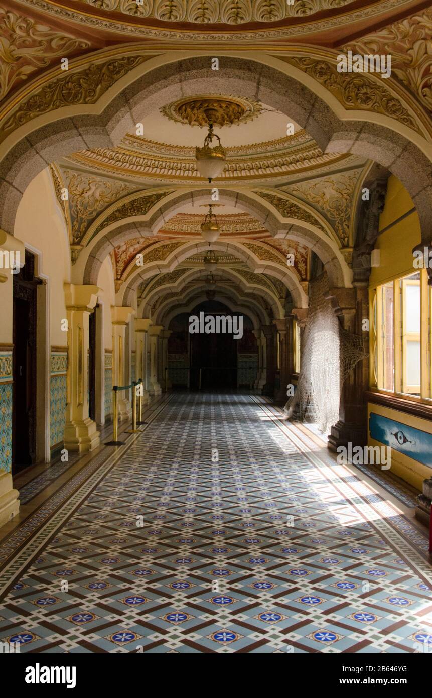 10 Nov 2019, Mysore, Karnataka, India. Interiors of the Mysore Palace, is a historical palace ...