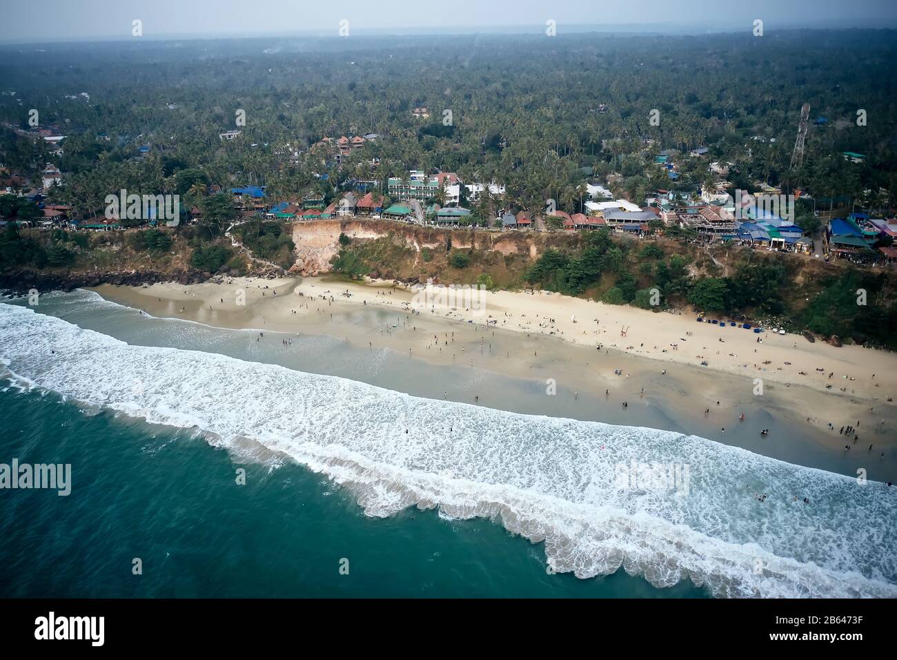 Aerial view of Varkala beach, Kerala Stock Photo - Alamy