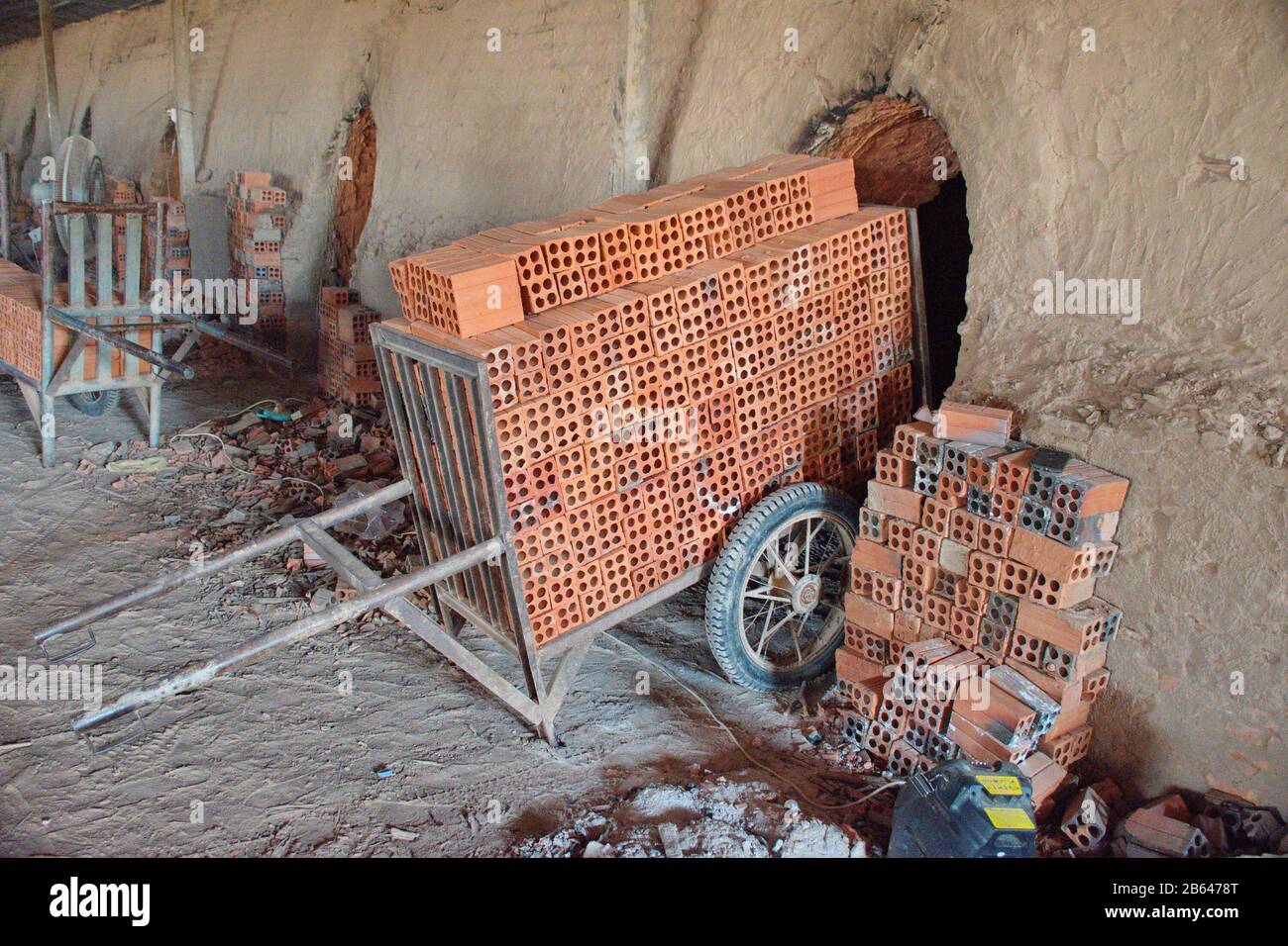 Brickyard in Cambodia - production of bricks Stock Photo - Alamy