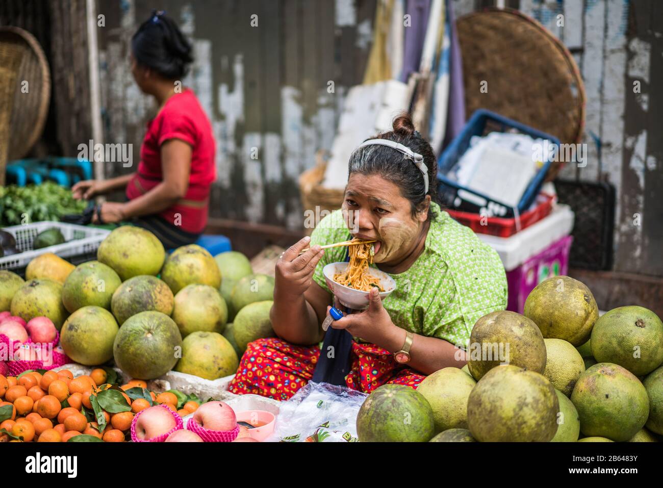 Street market in the Yangon, Myanmar, Asia Stock Photo - Alamy