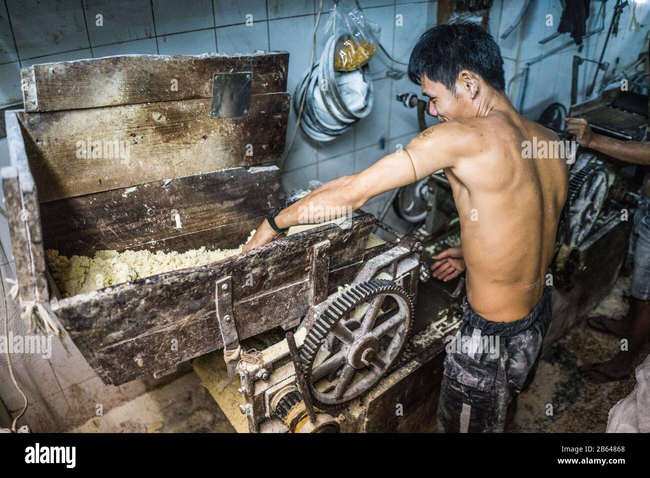 Noodle factory in the Yangon, Myanmar, Asia Stock Photo - Alamy