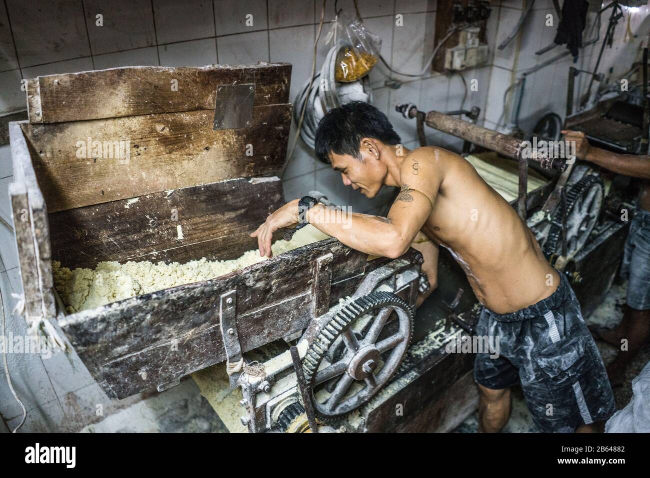 Noodle factory in the Yangon, Myanmar, Asia Stock Photo - Alamy