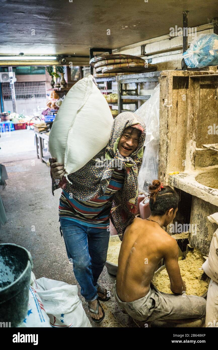 Noodle factory in the Yangon, Myanmar, Asia Stock Photo - Alamy