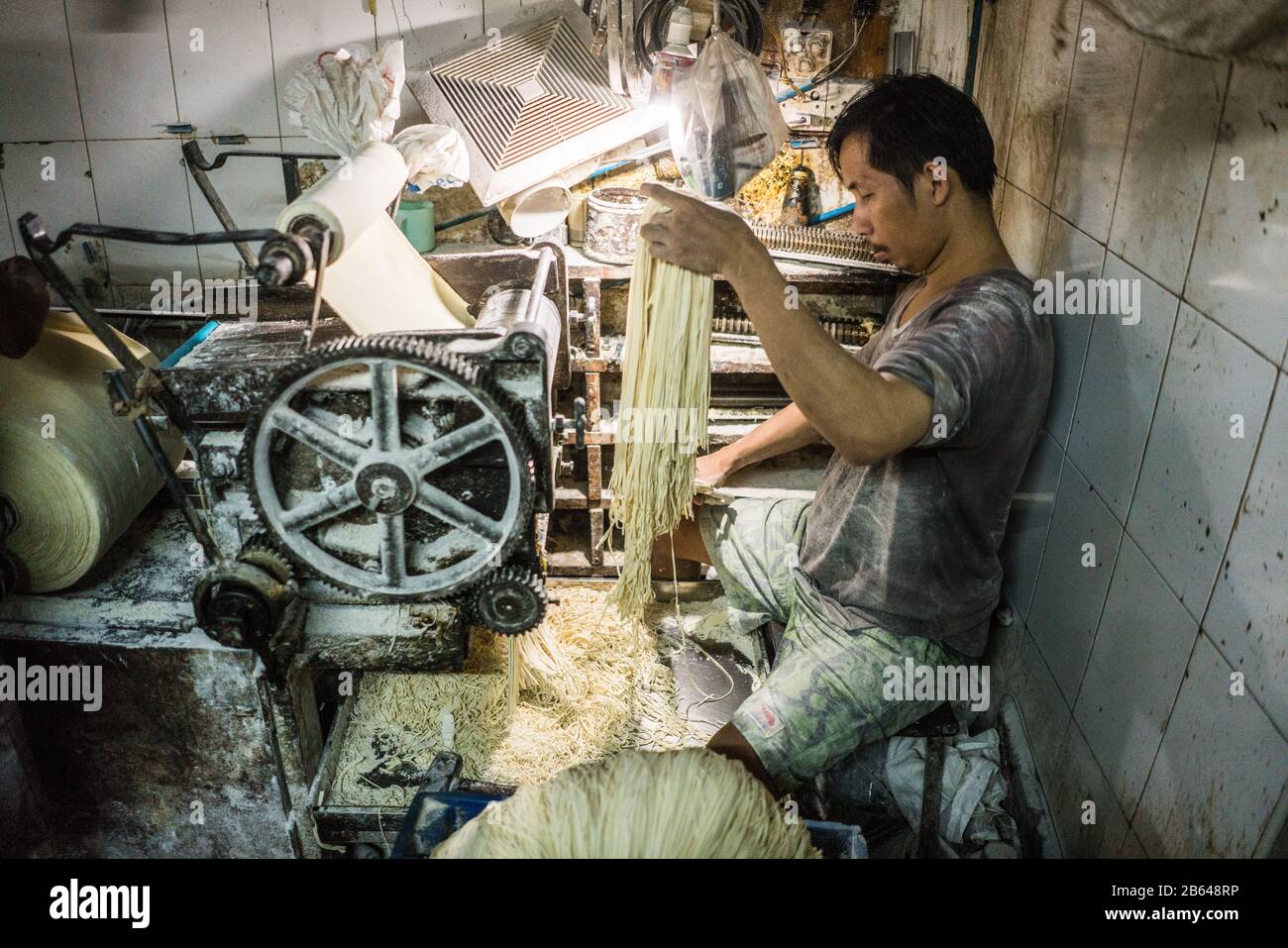 Noodle factory in the Yangon, Myanmar, Asia Stock Photo - Alamy