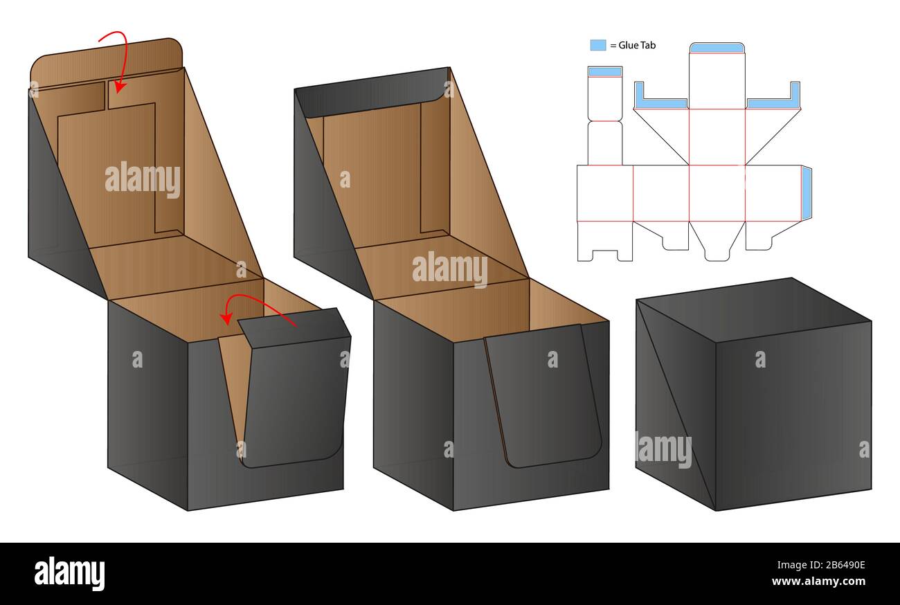 Box packaging die cut template design. 3d mock-up Stock Vector Image ...