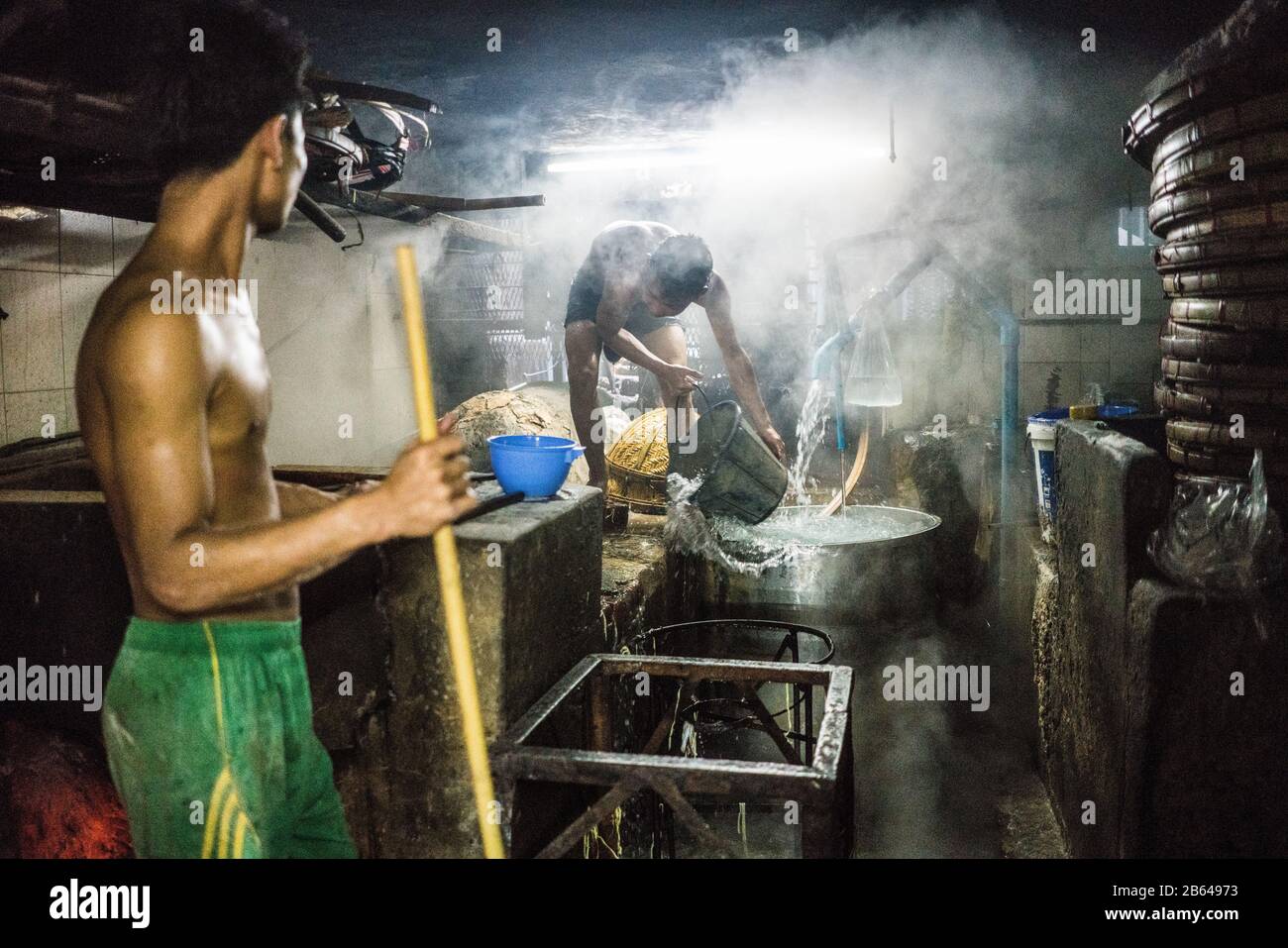 Noodle factory in the Yangon, Myanmar, Asia Stock Photo - Alamy