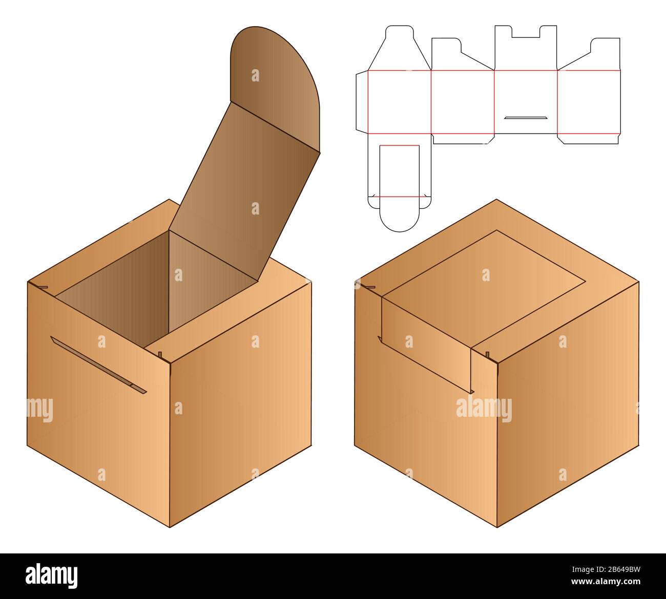 Box packaging die cut template design. 3d mock-up Stock Vector Image ...