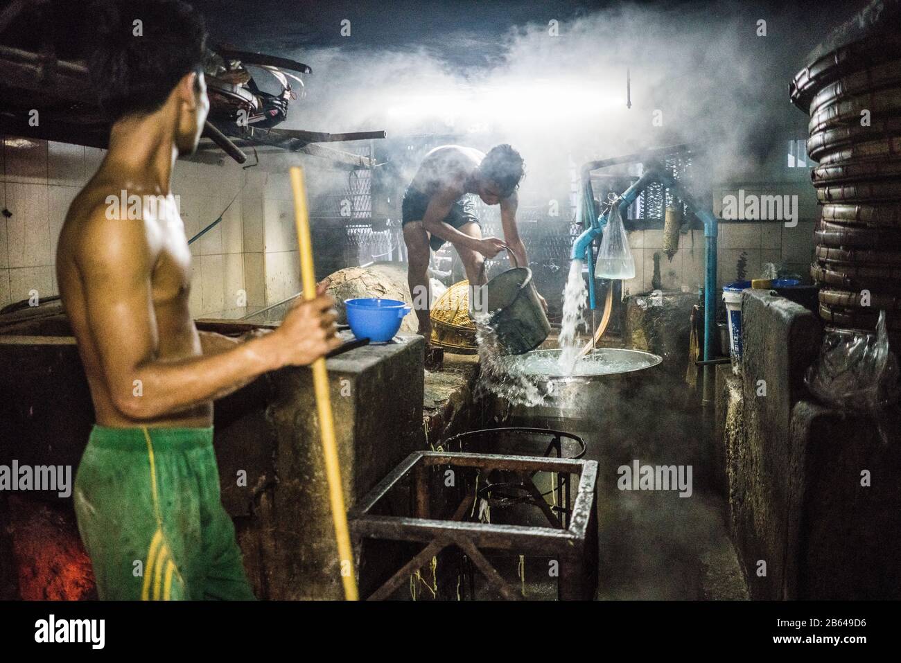 Noodle factory in the Yangon, Myanmar, Asia Stock Photo - Alamy