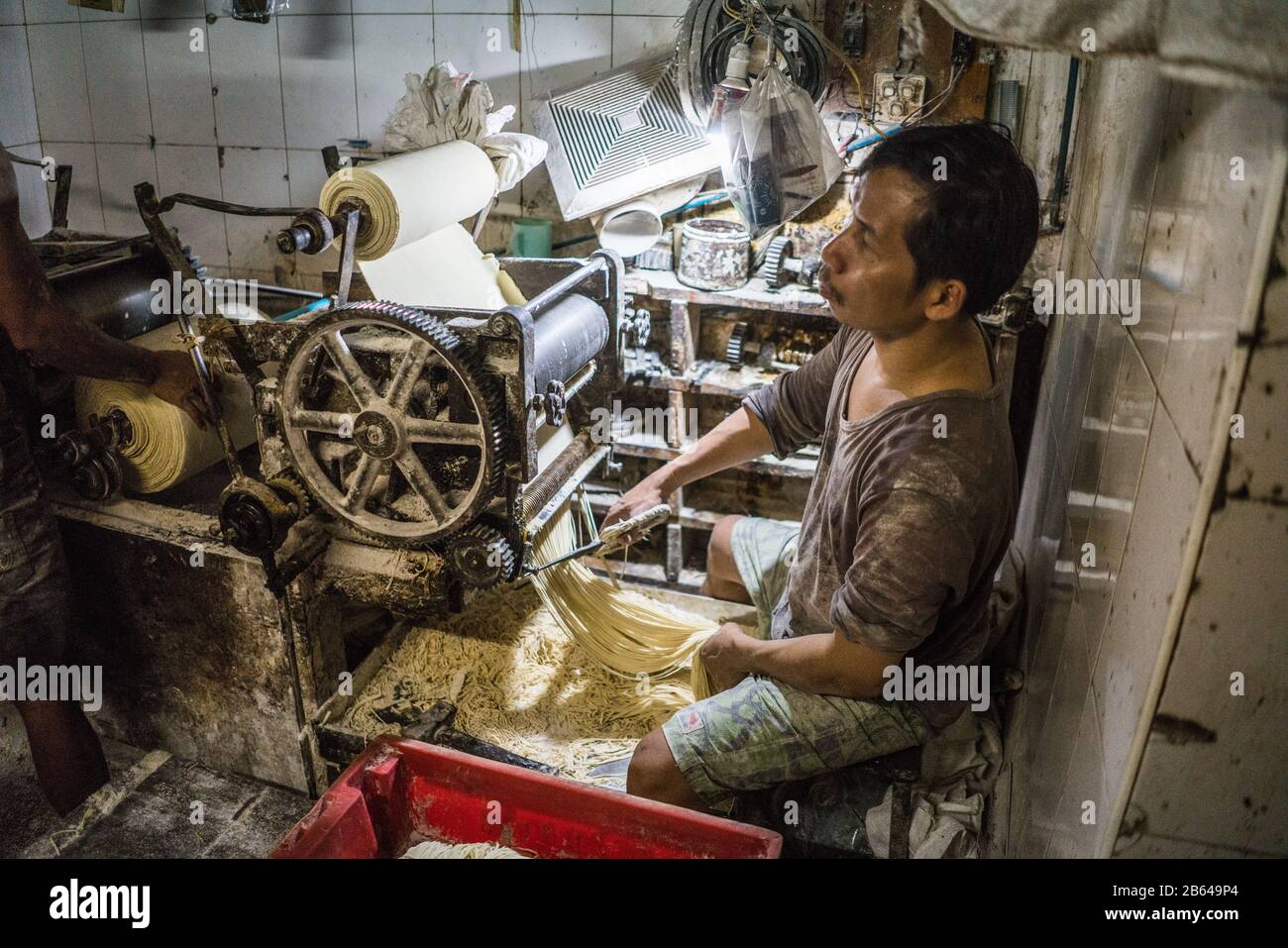 Noodle factory in the Yangon, Myanmar, Asia Stock Photo - Alamy