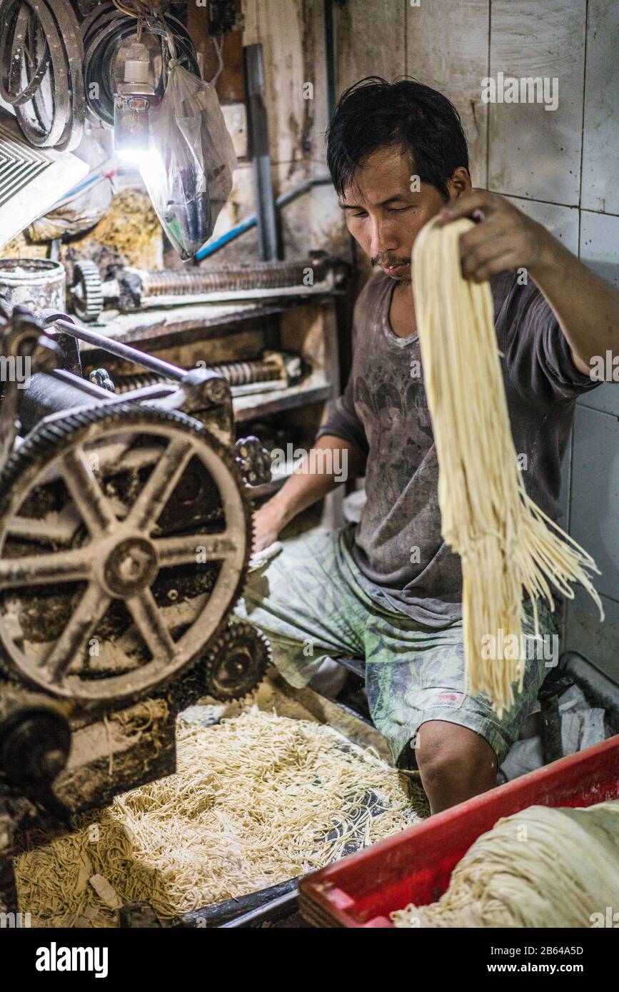 Noodle factory in the Yangon, Myanmar, Asia Stock Photo - Alamy
