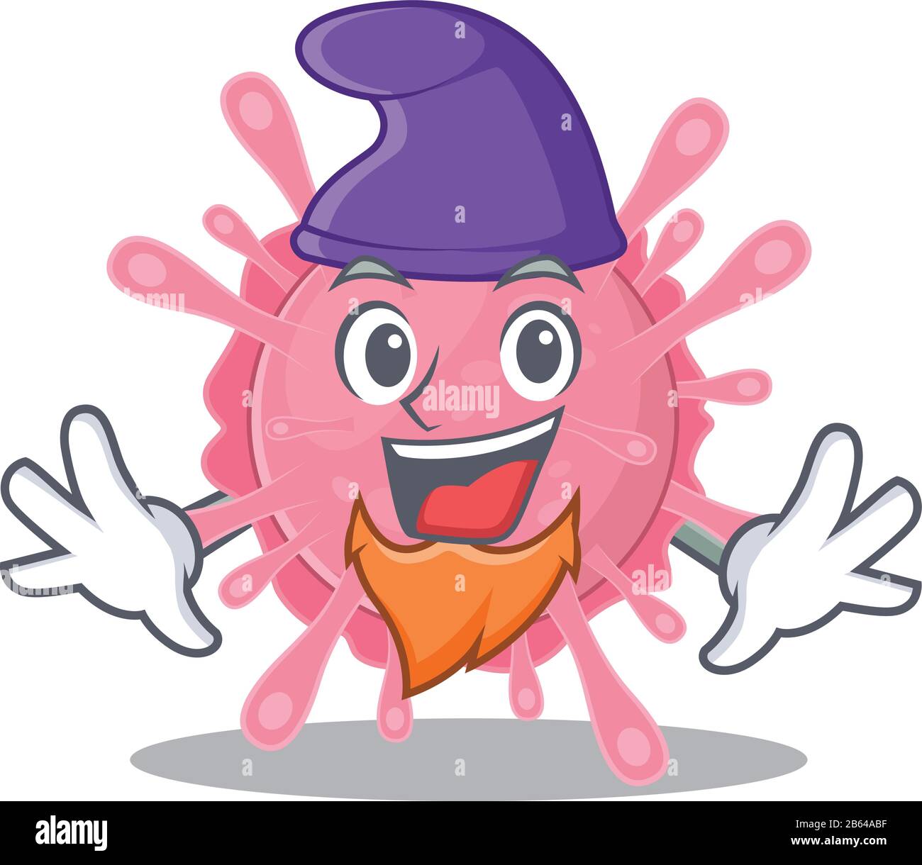 Cute and funny corona virus germ cartoon character dressed as an Elf ...