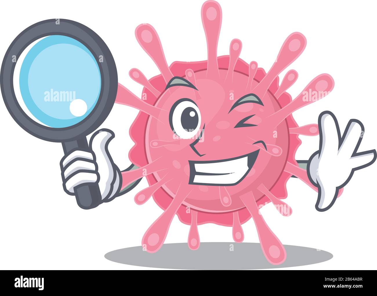 Corona virus germ in Smart Detective picture character design Stock ...