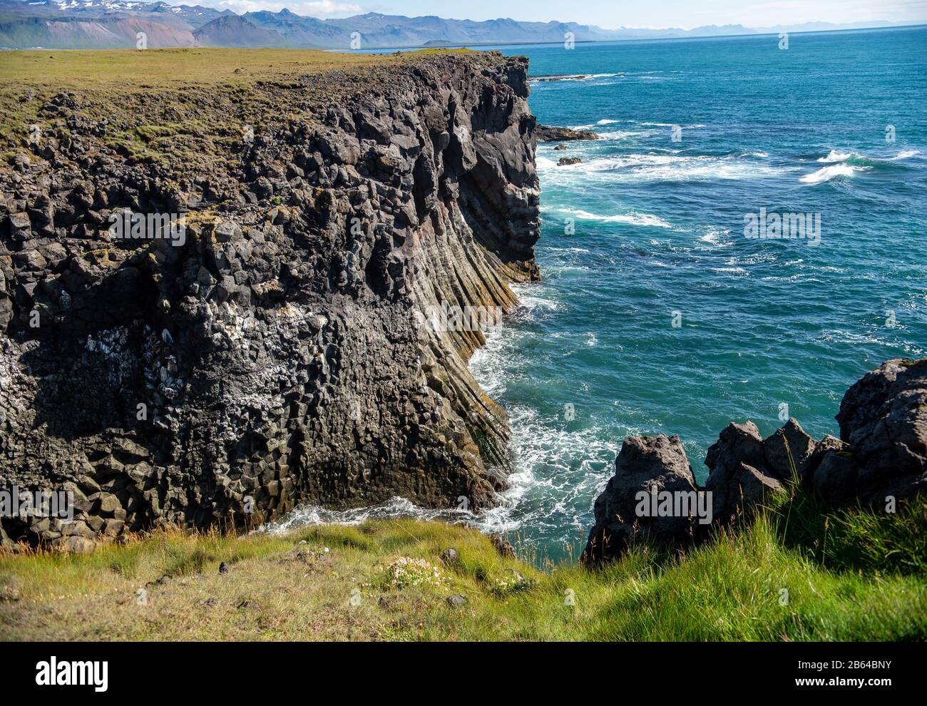 The cliffs between Arnarstapi and Hellnar in Snaefellsnes, west Iceland ...