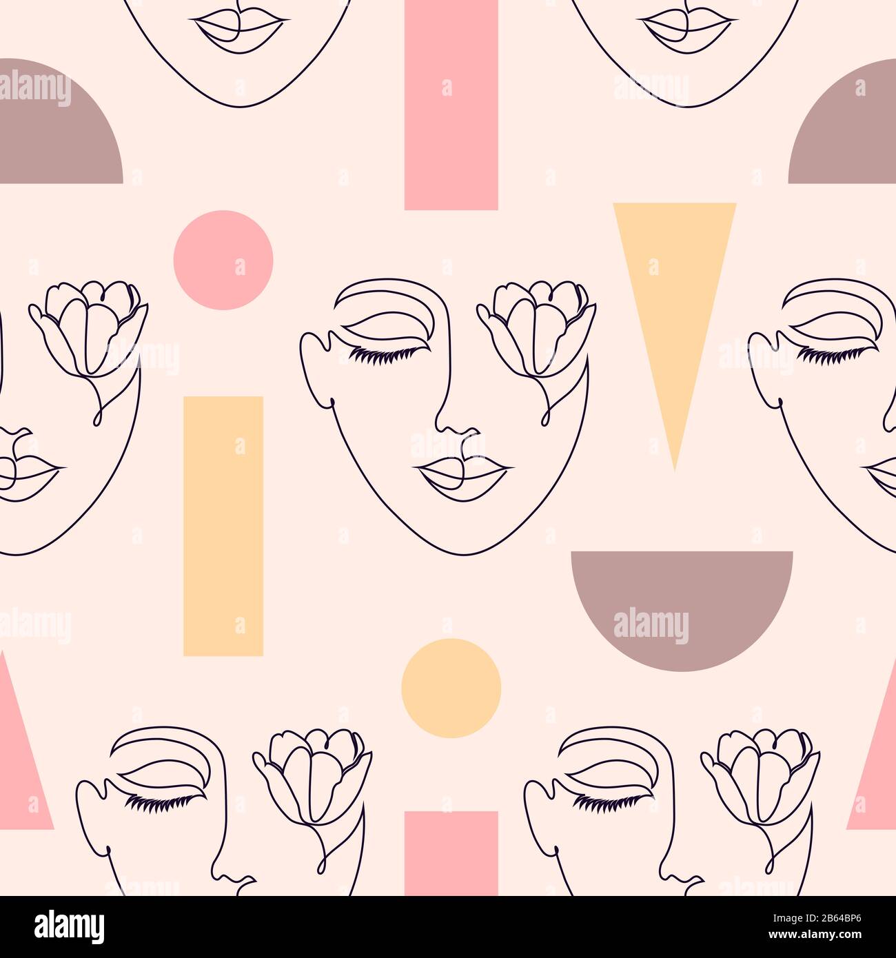 pattern with woman faces Stock Vector Image & Art - Alamy