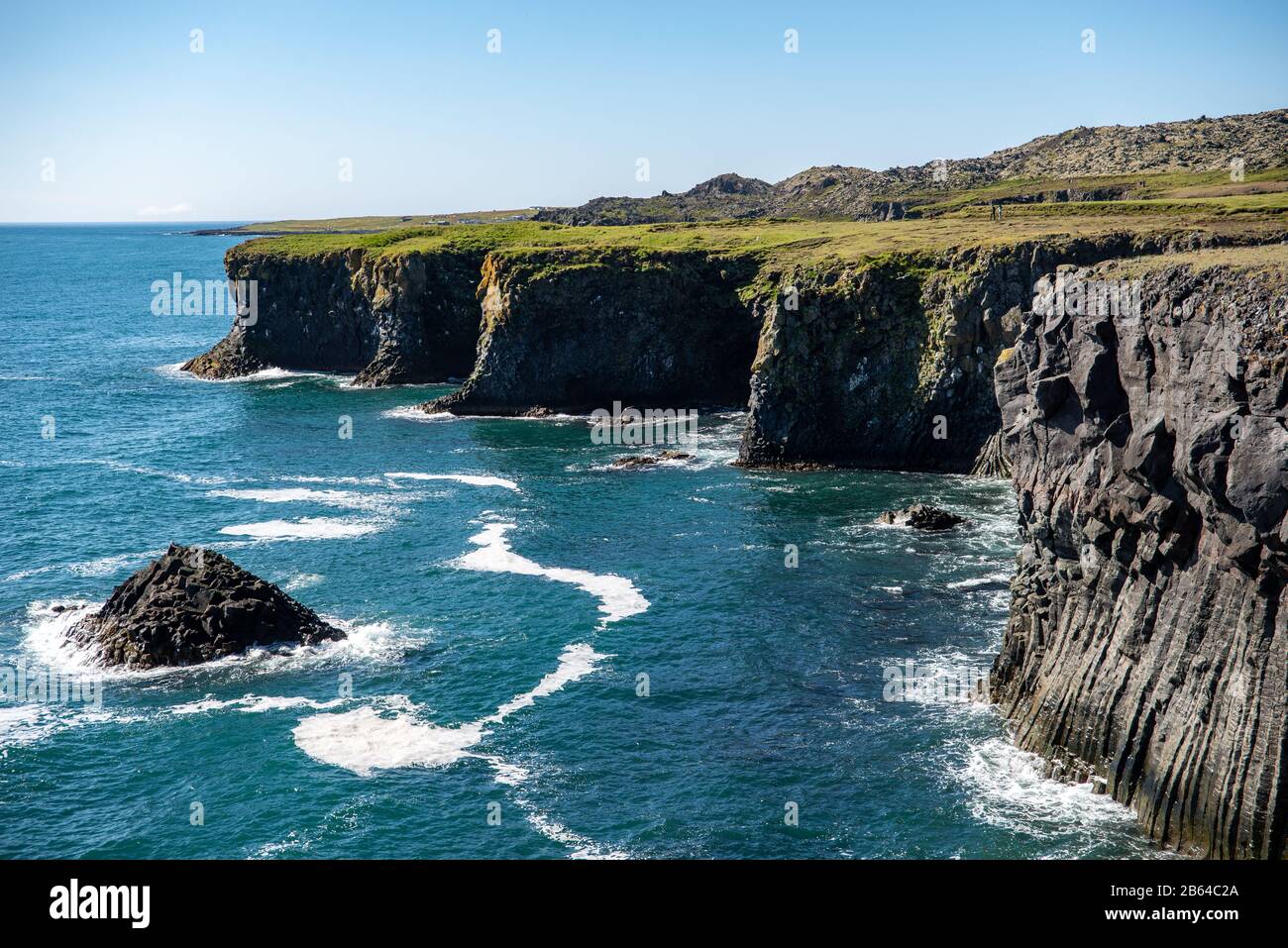 The cliffs between Arnarstapi and Hellnar in Snaefellsnes, west Iceland ...