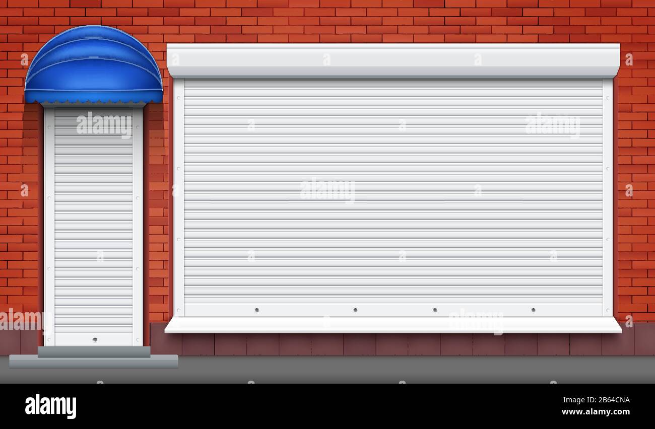 Facade house closed door Stock Vector Images - Alamy