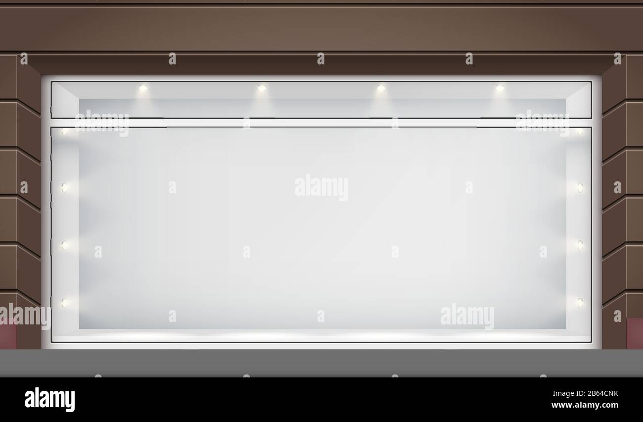 Exterior of shop facade with big glass storefront Stock Vector Image ...