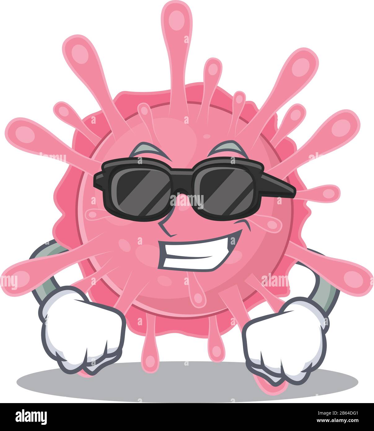 Super cool corona virus germ mascot character wearing black glasses ...