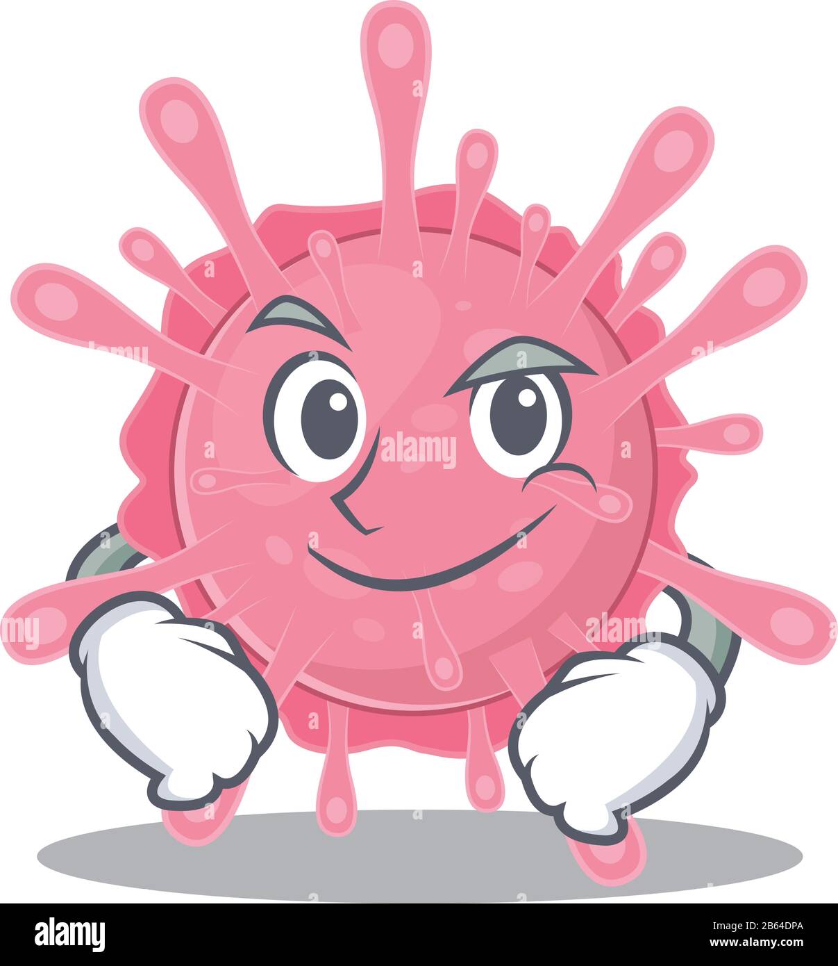 Funny corona virus germ mascot character showing confident gesture ...