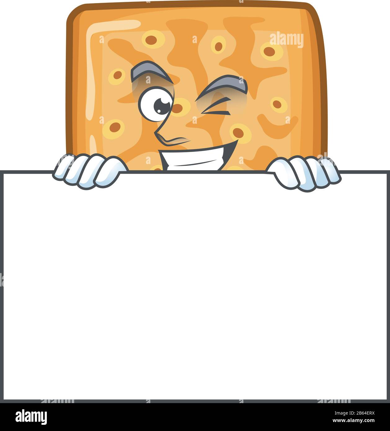 Cheerful crackers cartoon character has a board Stock Vector Image ...
