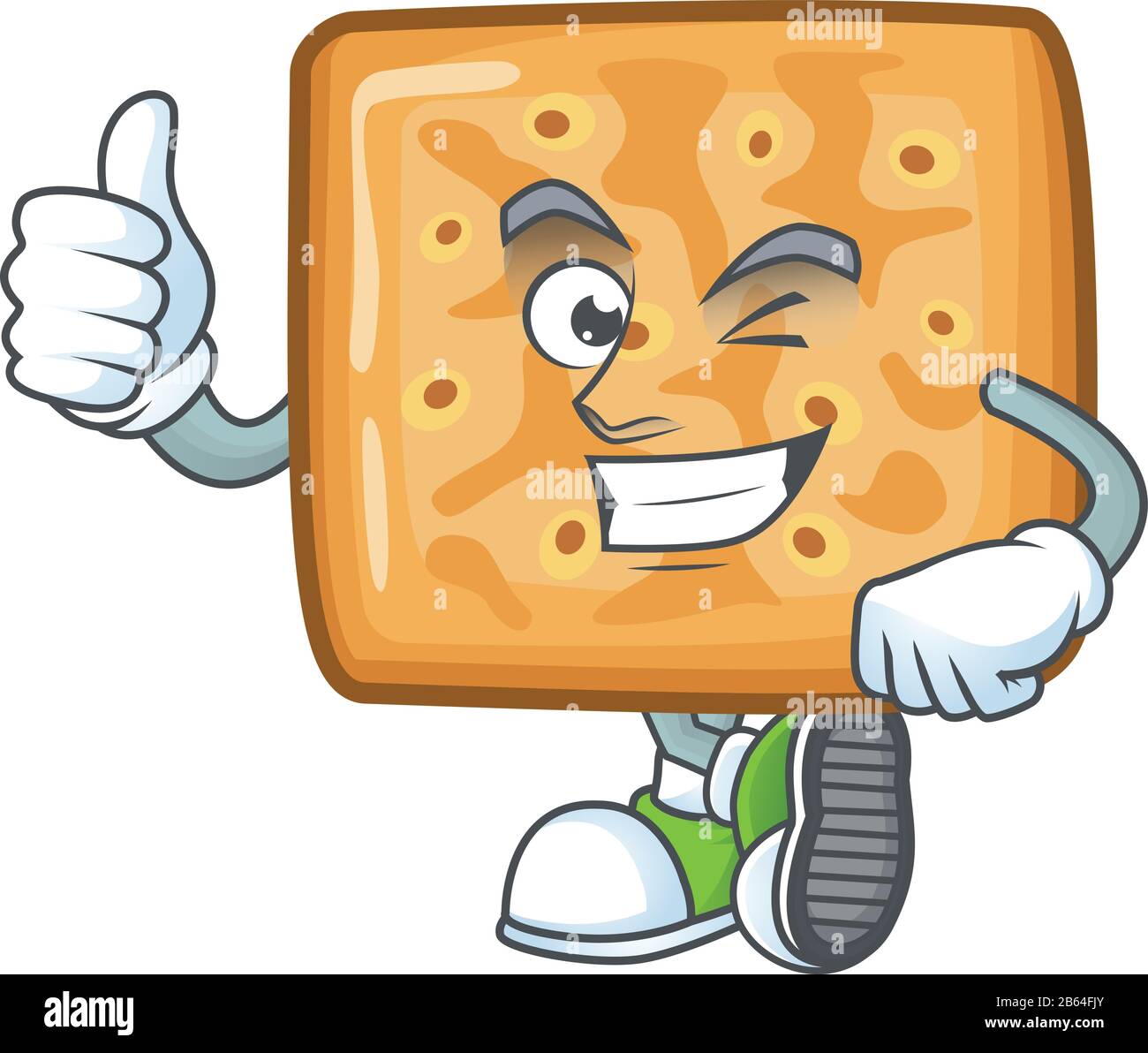 Crackers cartoon character making Thumbs up finger Stock Vector Image ...