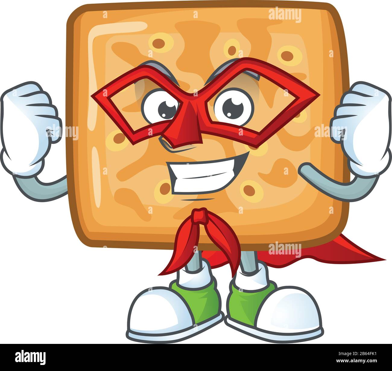 A picture of crackers dressed as a Super hero cartoon character Stock ...