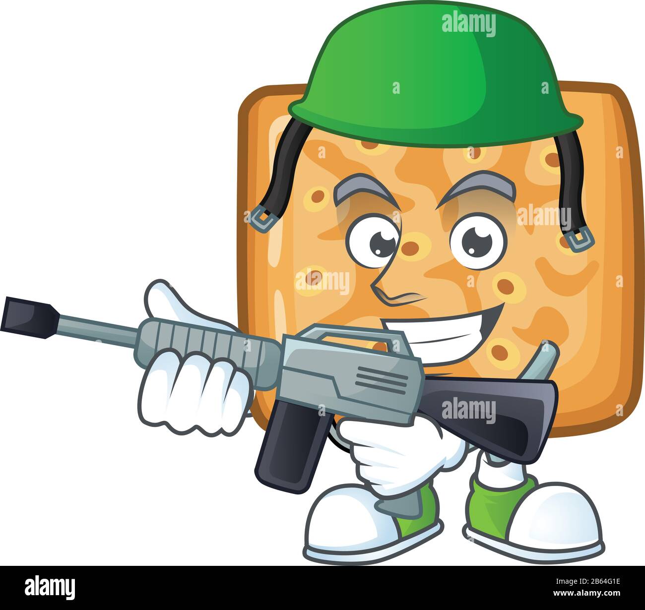 An elegant picture of crackers as an Army having machine gun Stock ...