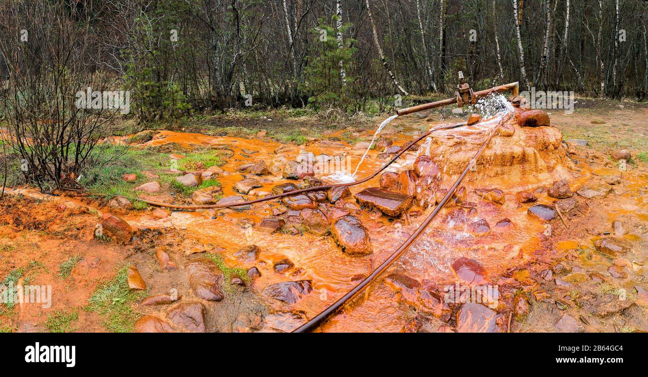 Mineral curative seltzer water source - Narzan, Elbrus region, Russia ...