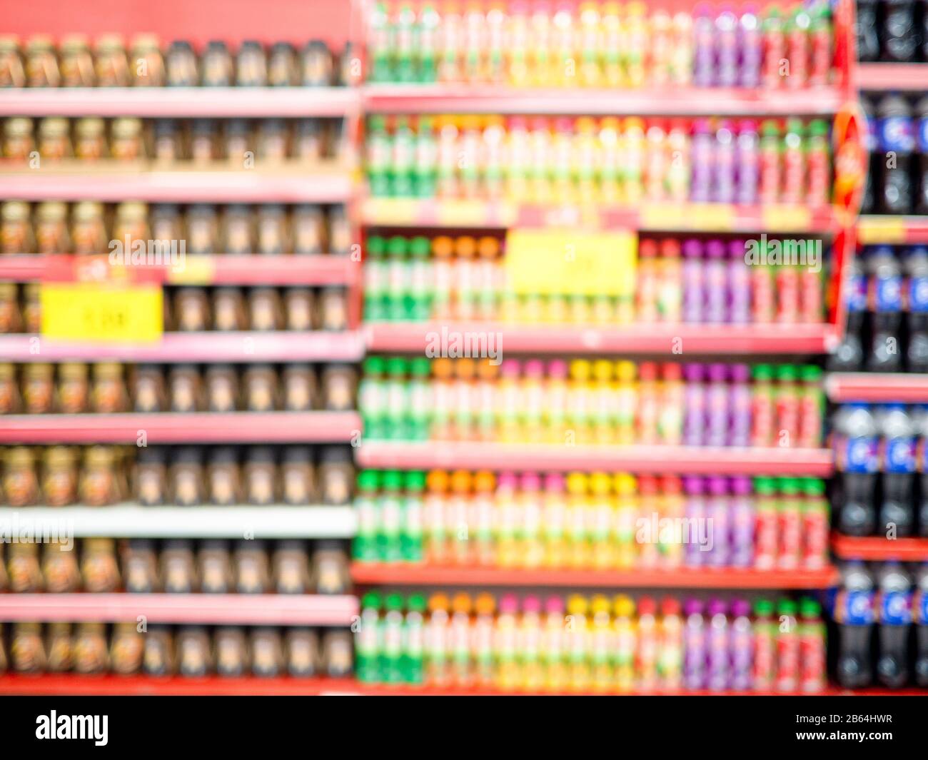 Soft drinks sales department in supermarket, Carbonated water sales ...