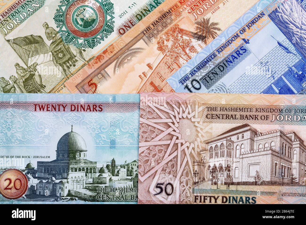 Jordanian money - dinar a business background Stock Photo - Alamy