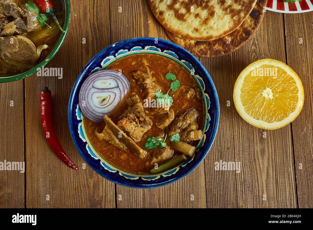 Nihari Ghost, stew of slow-cooked meat mainly shank meat of beef or ...