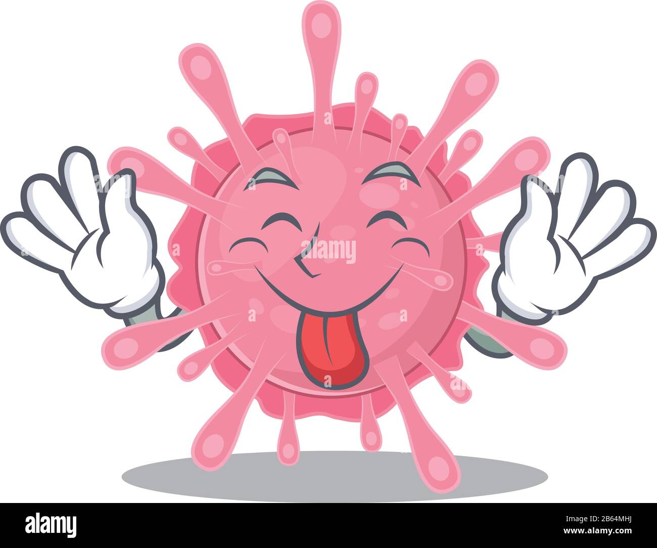 Funny face corona virus germ mascot design style with tongue out Stock ...