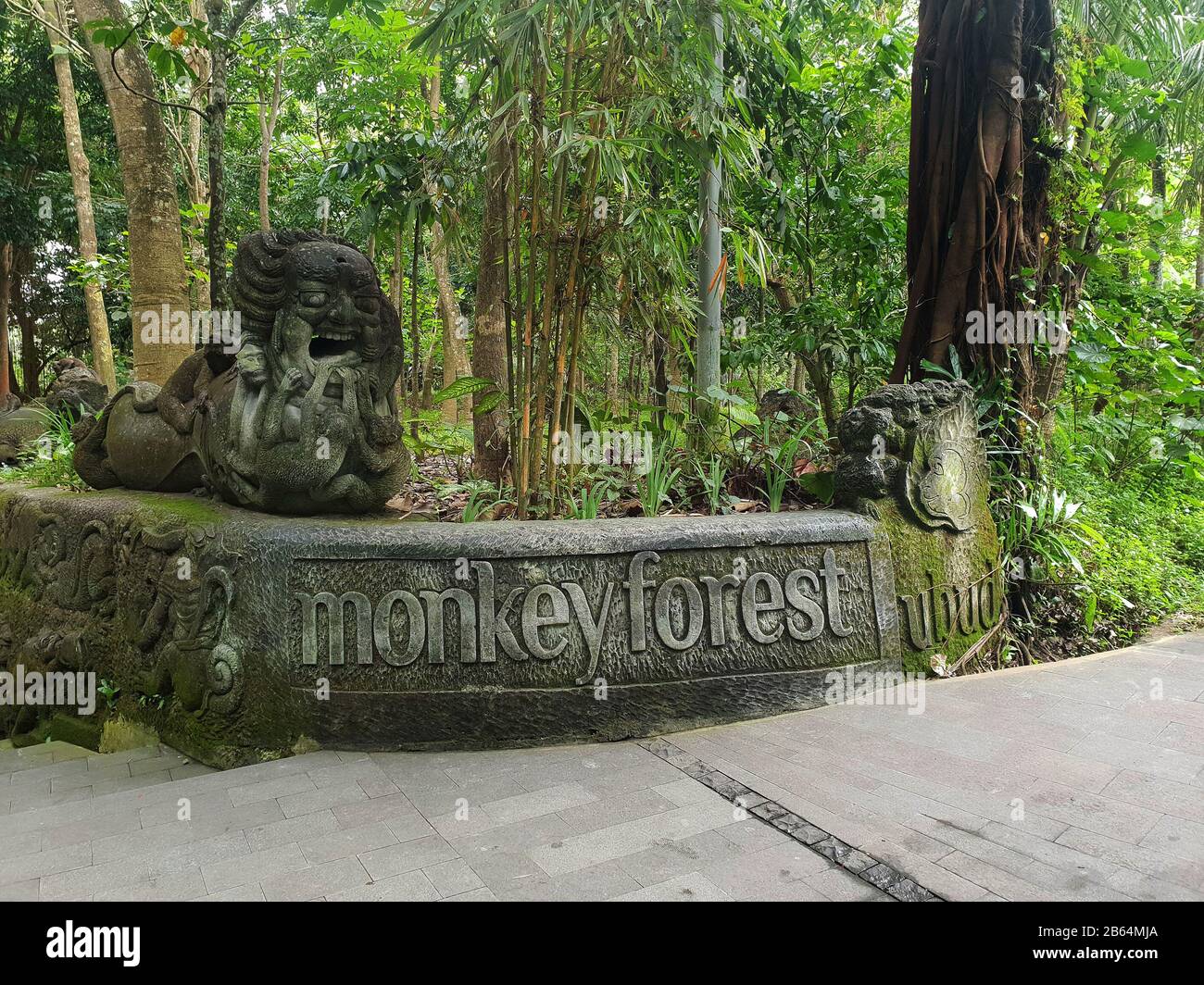 Entrance to the Sacred Monkey Forest Sanctuary, Ubud, Bali, Indonesia ...