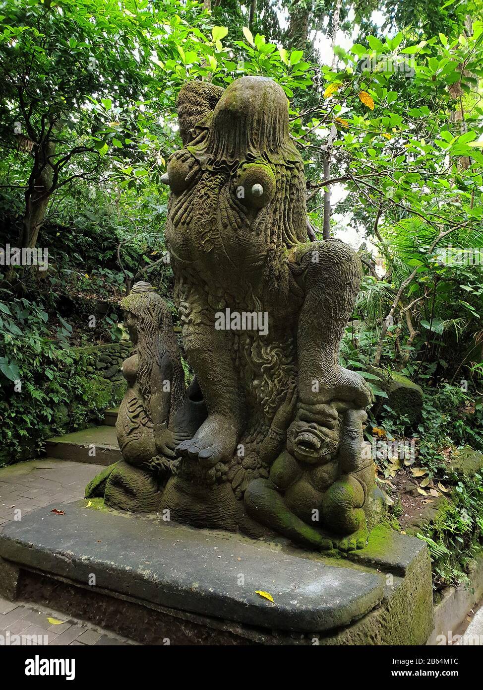 Statue, Sacred Monkey Forest Sanctuary, Ubud, Bali, Indonesia Stock ...