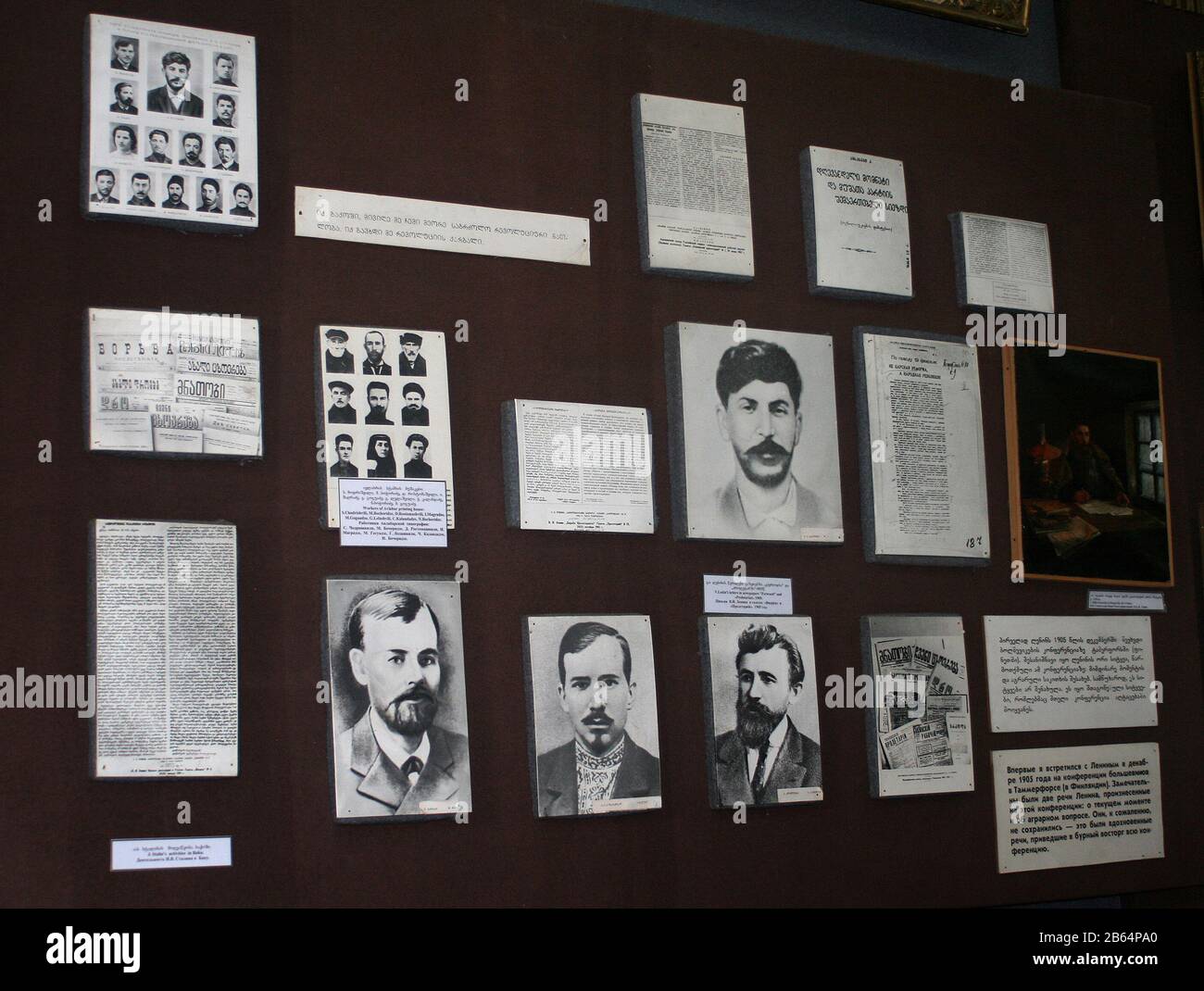 Documents and photographs on display, Joseph Stalin Museum, Gori ...