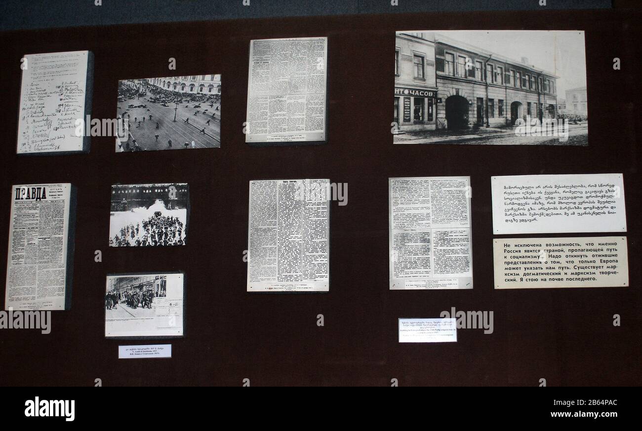 Documents and photographs on display, Joseph Stalin Museum, Gori ...