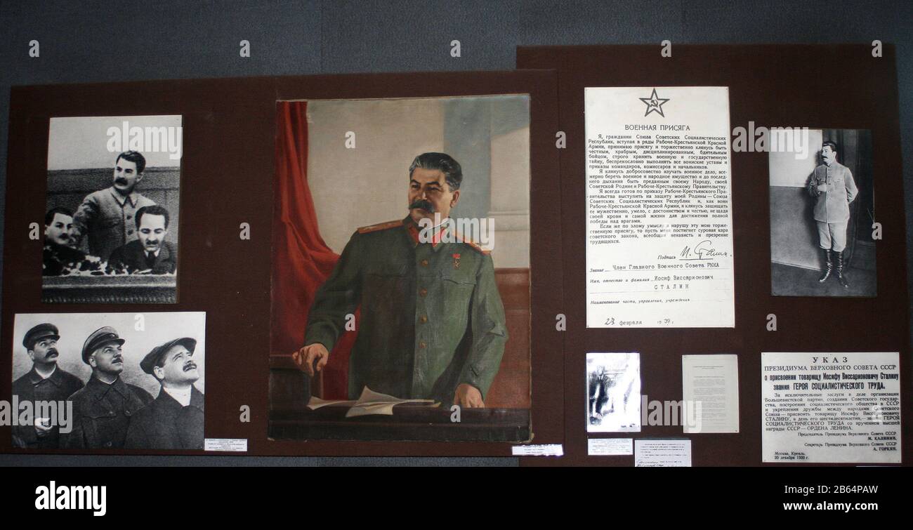 Documents and photographs on display, Joseph Stalin Museum, Gori ...