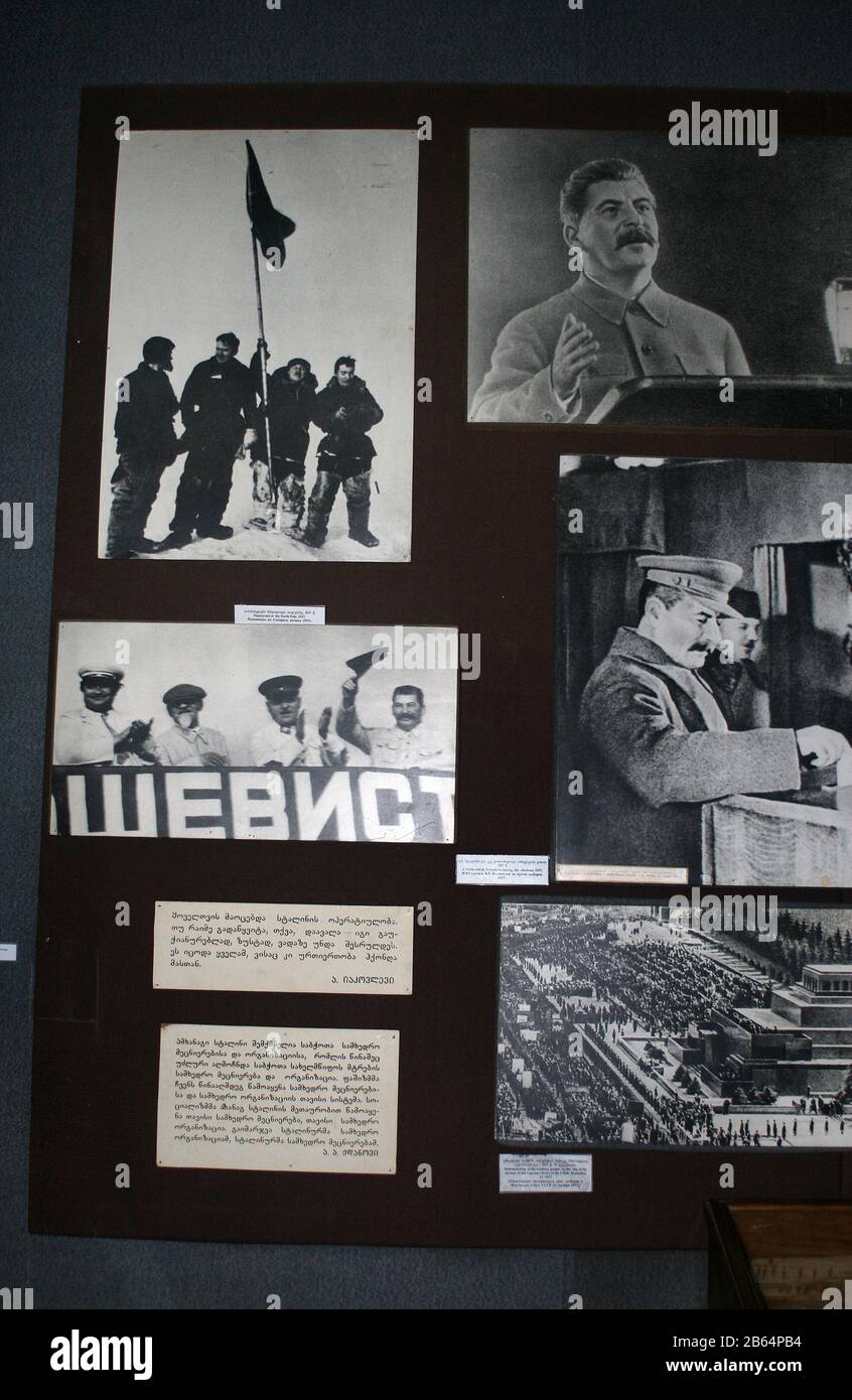Documents and photographs on display, Joseph Stalin Museum, Gori ...