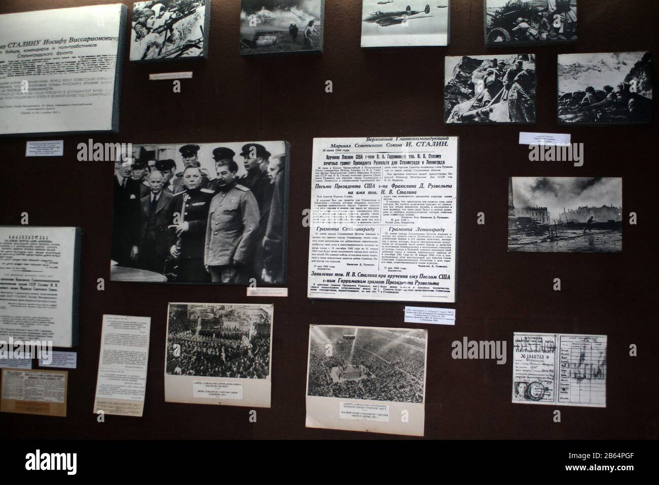 Documents and photographs on display, Joseph Stalin Museum, Gori ...