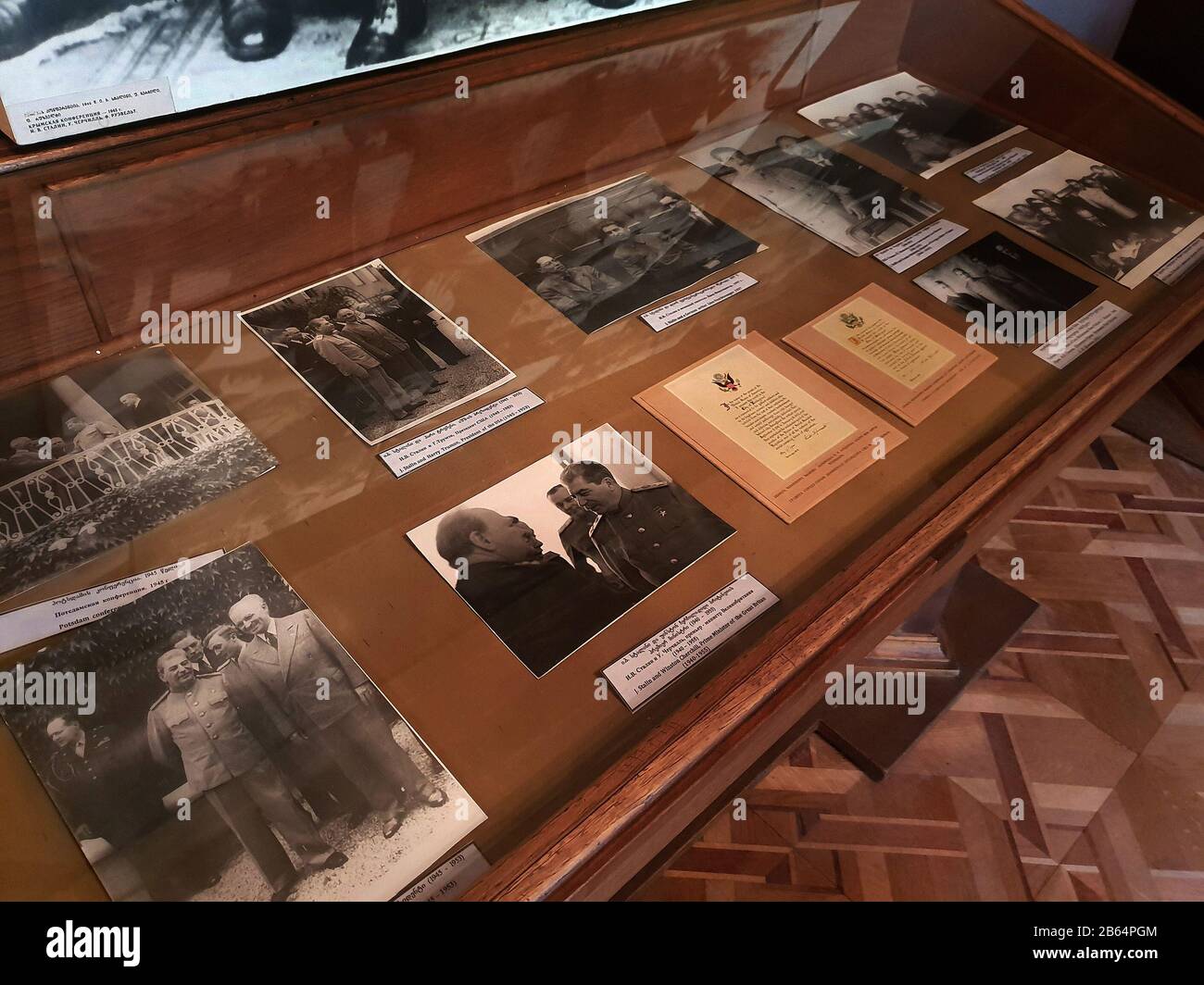 Documents and photographs on display, Joseph Stalin Museum, Gori ...