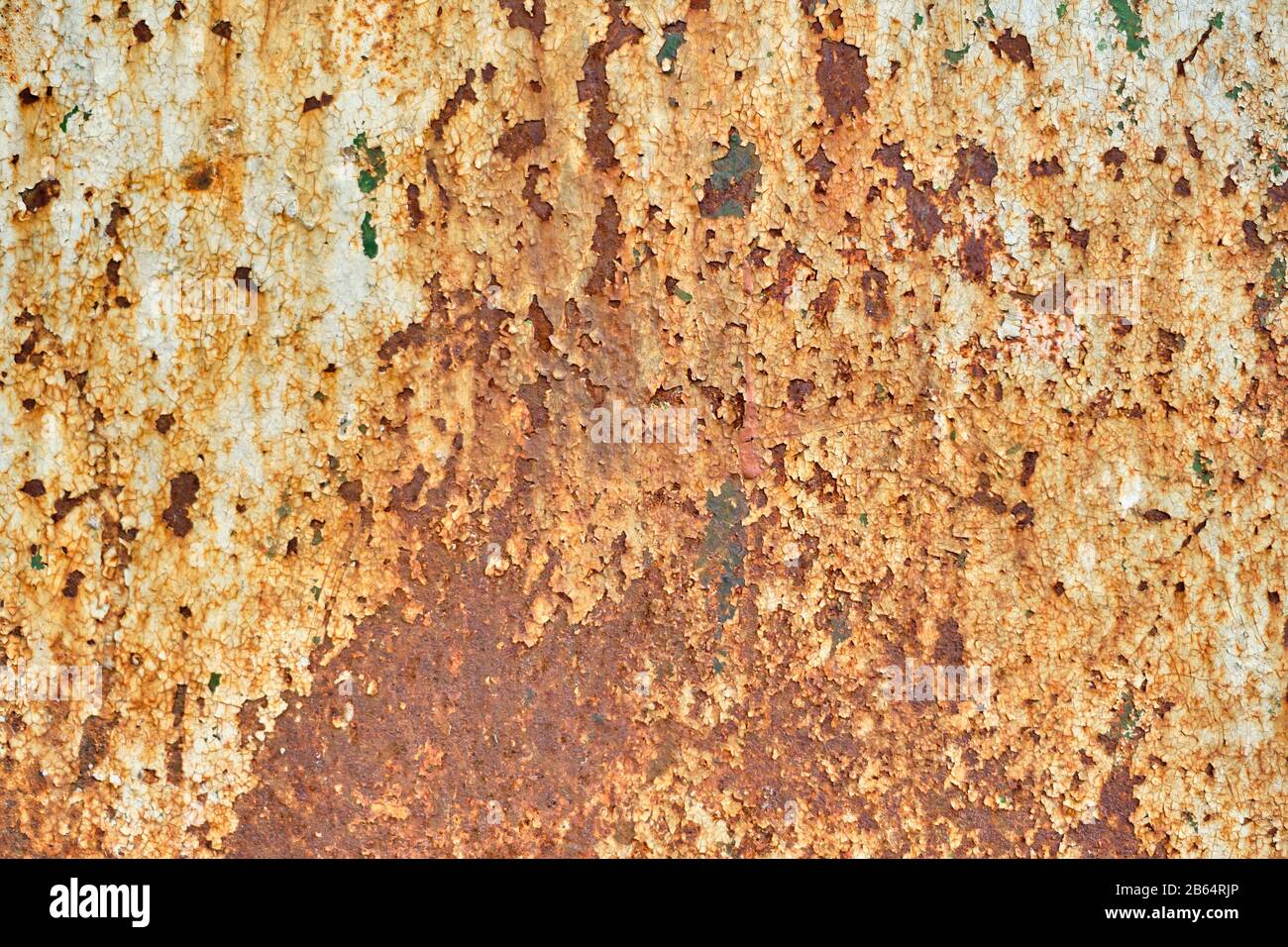 Texture and background of rusty iron with white paint. Close up Stock ...