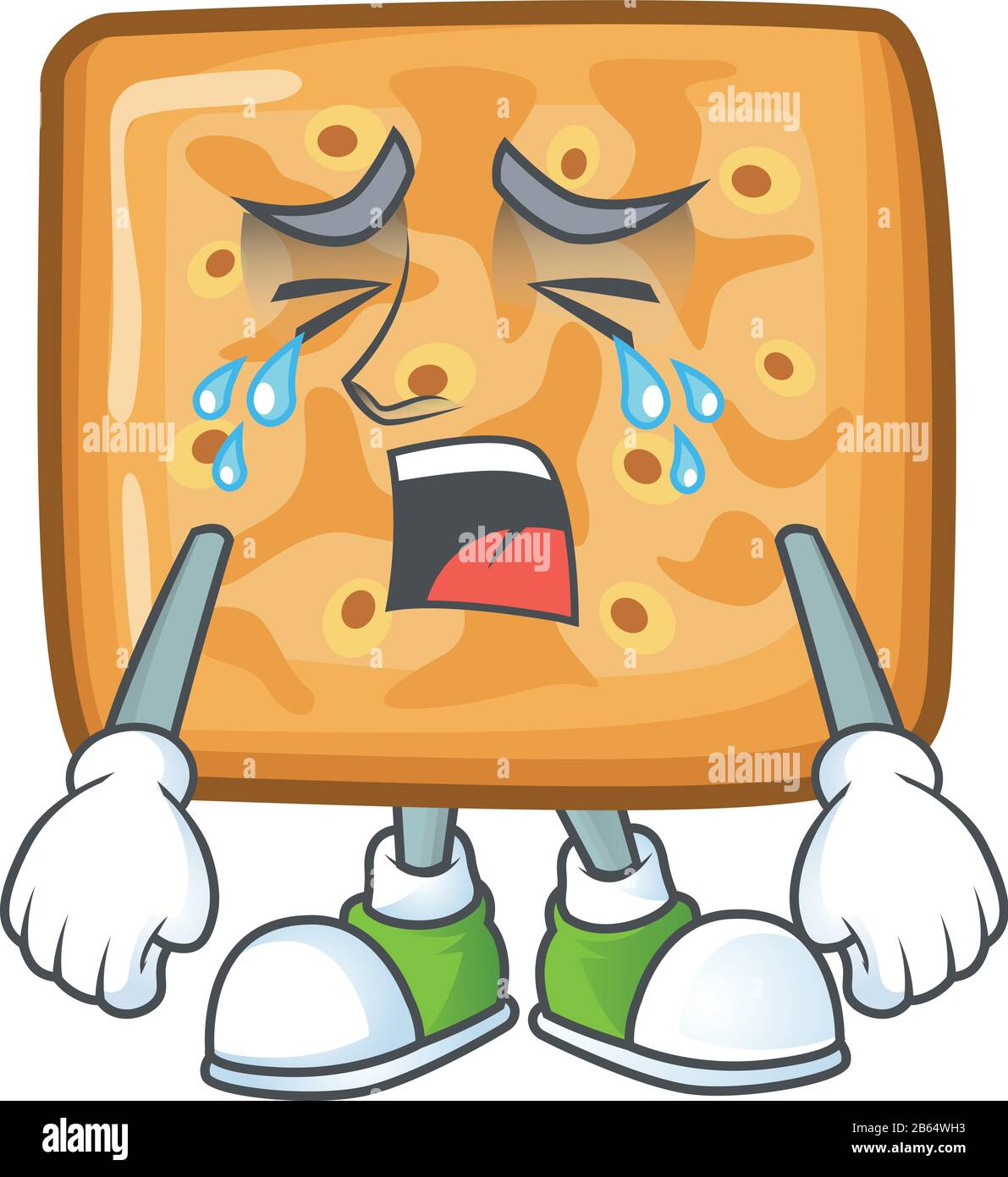 A Crying face of crackers cartoon character design Stock Vector Image ...